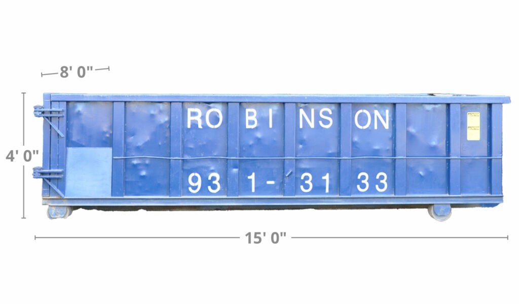 15 Yard Dumpsters - Robinson Waste | Dumpsters | Portable Toilets